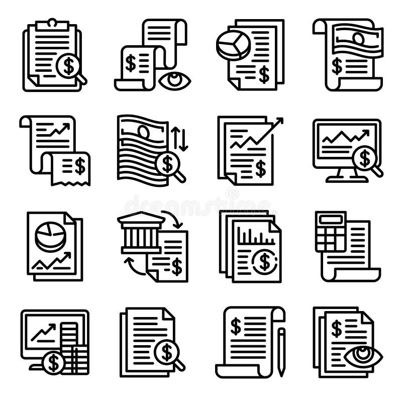 Expense Report Icons Set, Outline Style Stock Vector - Illustration of ... Expense Report Icons Set, Outline Style Stock Vector - Illustration of ...