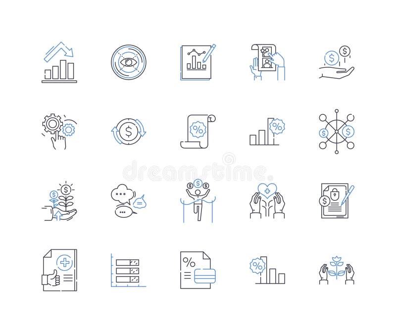 Expense Strategy Line Icons Collection. Budgeting, Tactics ...