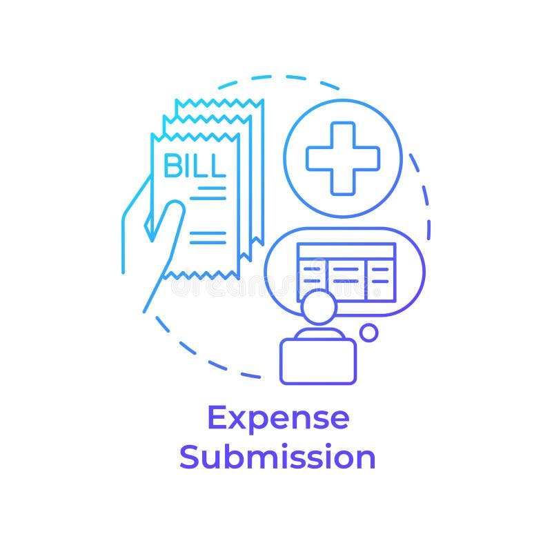 Expense Submission Blue Gradient Concept Icon Stock Vector ...