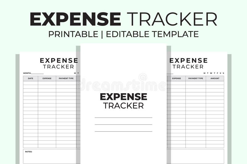 Expense Tracker KDP Interior Stock Vector - Illustration of organizer ...