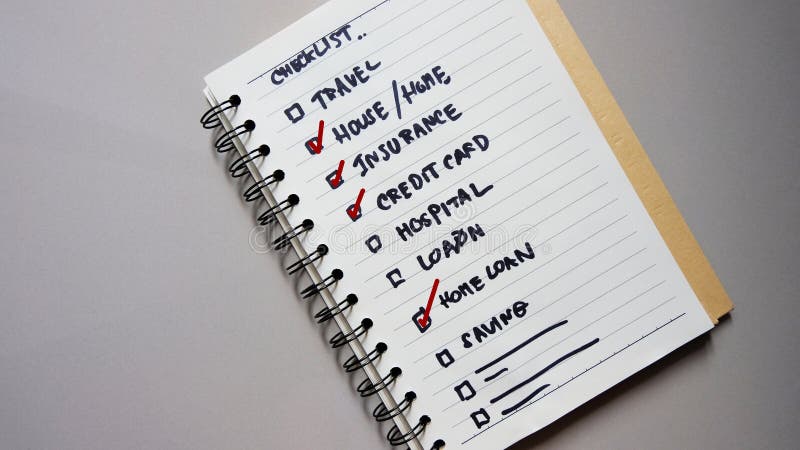 Checklist, Expenses Doing Accounting Plan. Writing Down on a Note Book ...