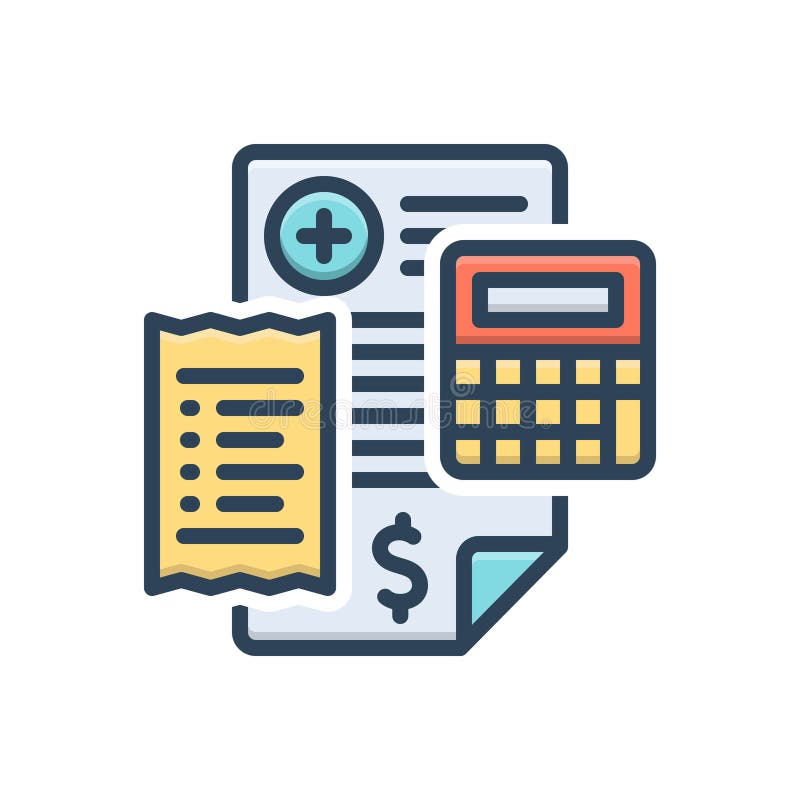 Color Illustration Icon for Expenses, Expenditure and Document Stock ...
