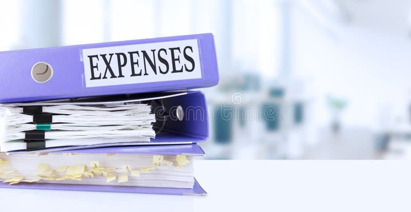 Expenses, Text Written in a Folder with Documents in Trendy Purple ...