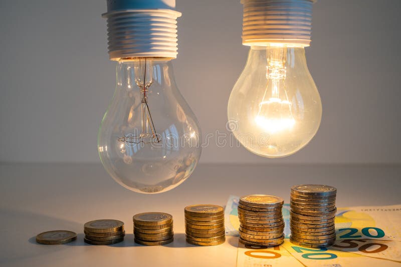Expensive Bills and Energy Increases. Stock Photo - Image of bulb, dark ...