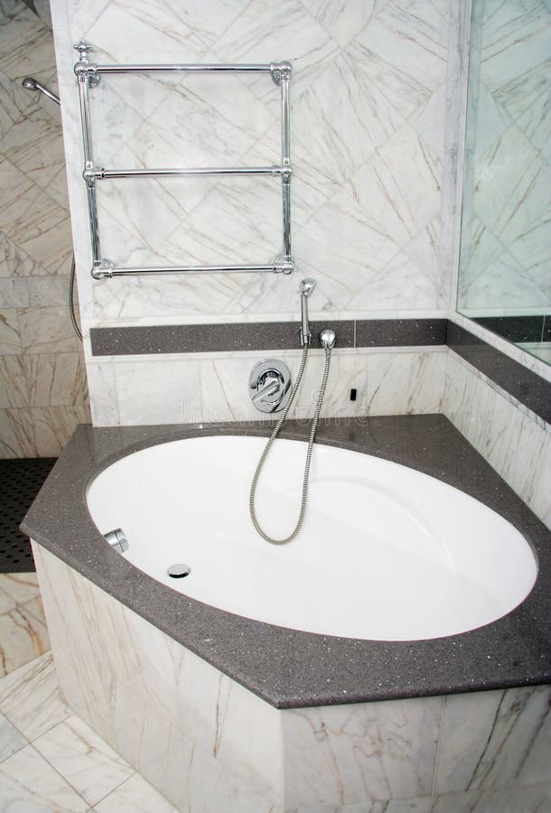 Expensive Corner Bath Unit stock image. Image of tiles - 2031685