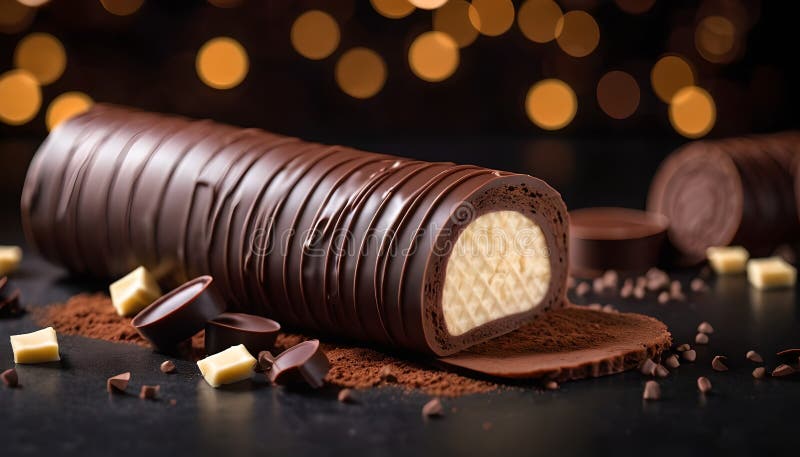 Expensive Delicious Waffle Dessert Covered in Chocolate Stock Photo ...