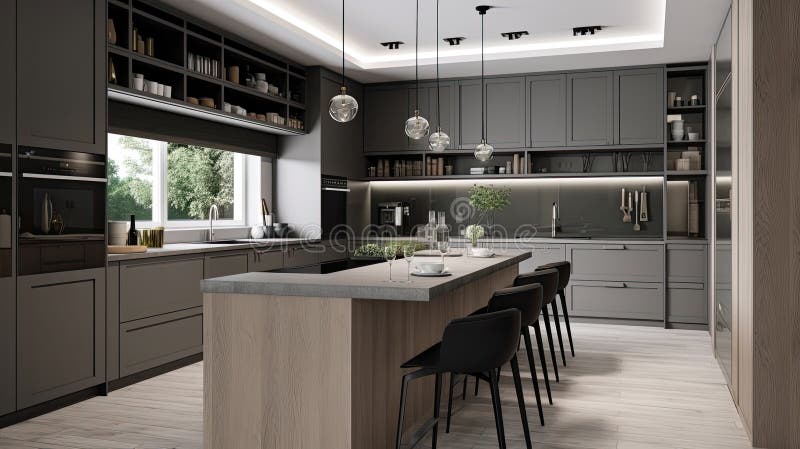 Expensive, Design Kitchen Project in an Expensive Apartment Made of ...