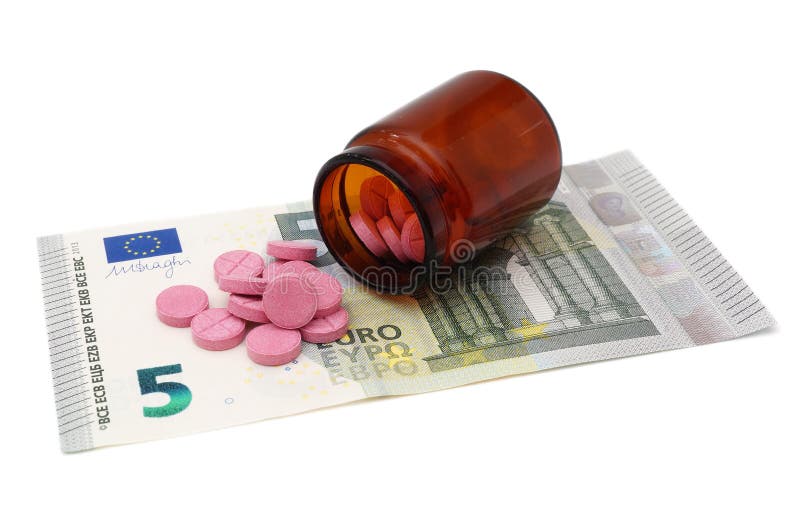 Expensive Drugs Concept with Pills on Money Stock Image - Image of cure ...