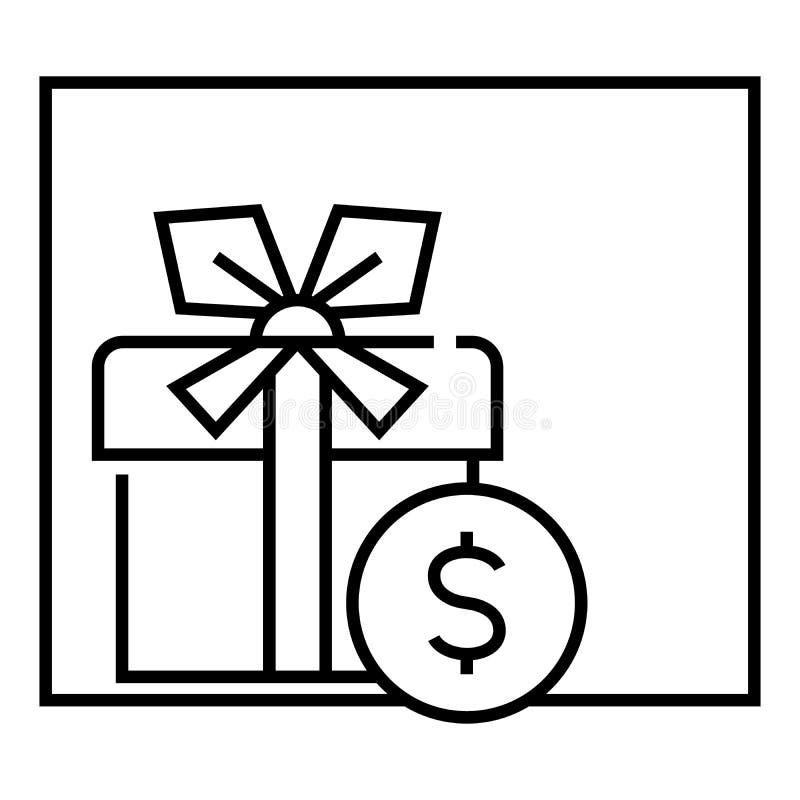 Expensive Gift Line Icon, Concept Sign, Outline Vector Illustration ...