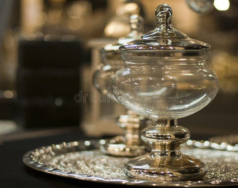 Fancy elegant glassware stock image. Image of fine, serving - 42401755