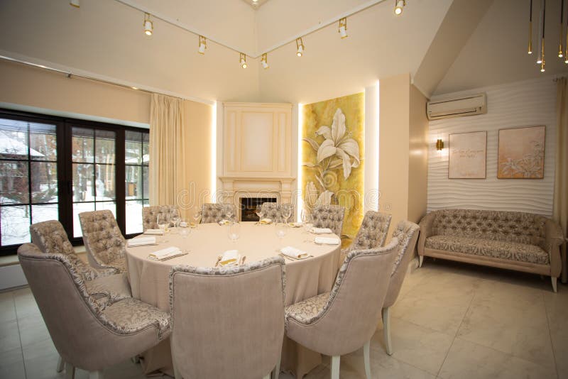 Expensive Interior of a Banquet Hall Stock Image - Image of hall ...
