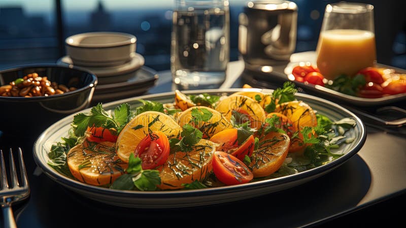 Expensive Looking Dish Garnished in Restaurant on Selective Focus ...