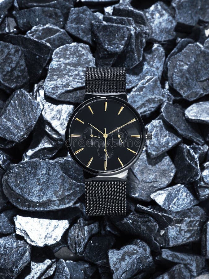Expensive Luxury Classic Men Watch. Dark Case, Dark Toned Stock Photo ...