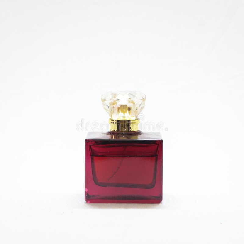Expensive Maroon Perfume Bottle in a White Background Stock Image ...