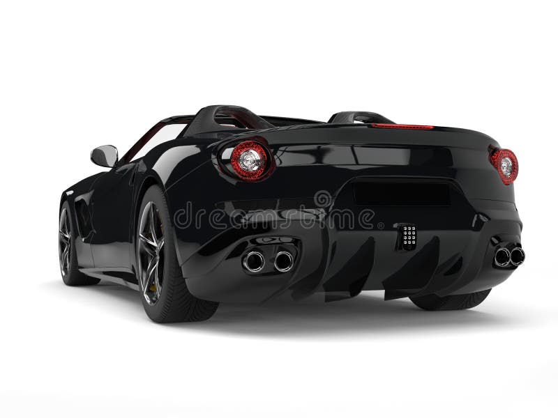 Expensive Modern Black Sports Car - Back View Stock Illustration ...