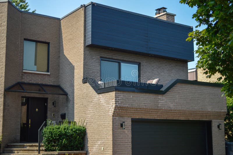 Expensive Modern House with Huge Windows Stock Image - Image of canada ...