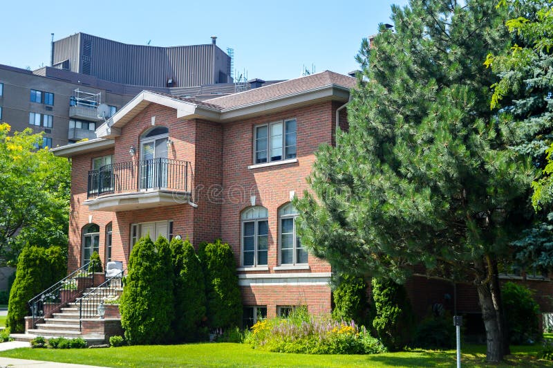 Expensive Modern House with Huge Windows Stock Image - Image of mansion ...