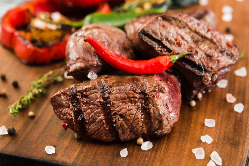 Expensive Pork Beef Steak in a Restaurant Stock Photo - Image of fresh ...