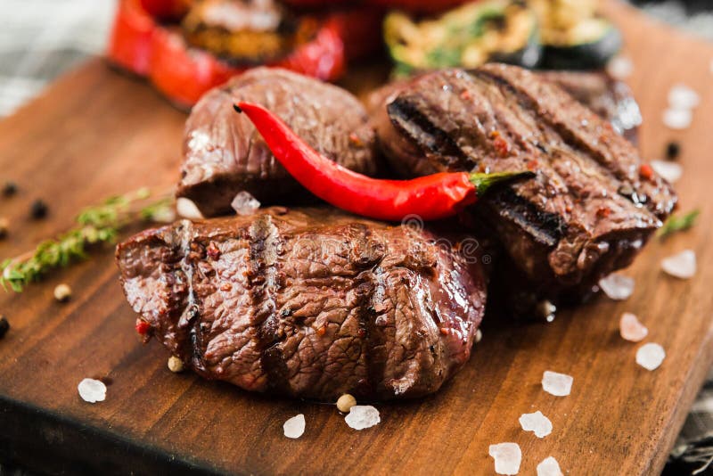 Expensive Pork Beef Steak in a Restaurant Stock Image - Image of pork ...