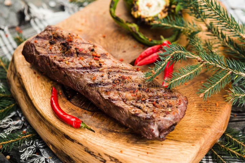 Expensive Pork Beef Steak in a Restaurant Stock Photo - Image of rare ...