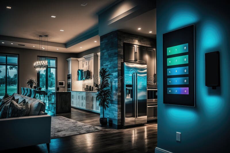 Expensive Smart Home with Advanced Technology Stock Illustration ...