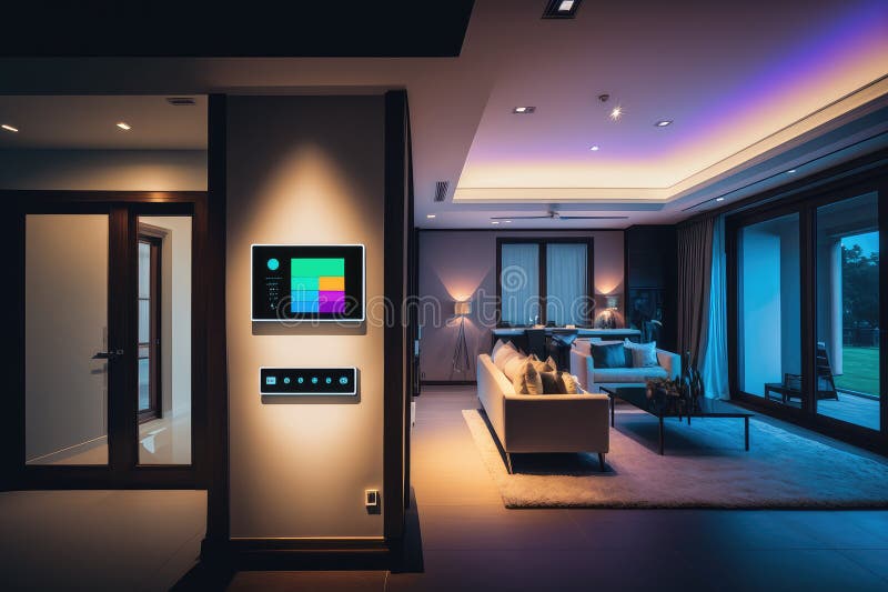 Expensive Smart Home with Advanced Technology Stock Illustration ...