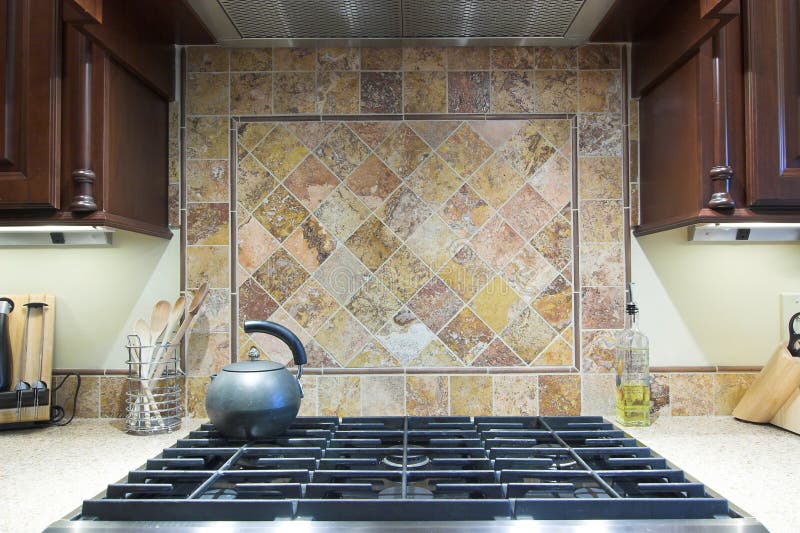 Expensive Stove and Backsplash Stock Image - Image of expensive, luxury ...