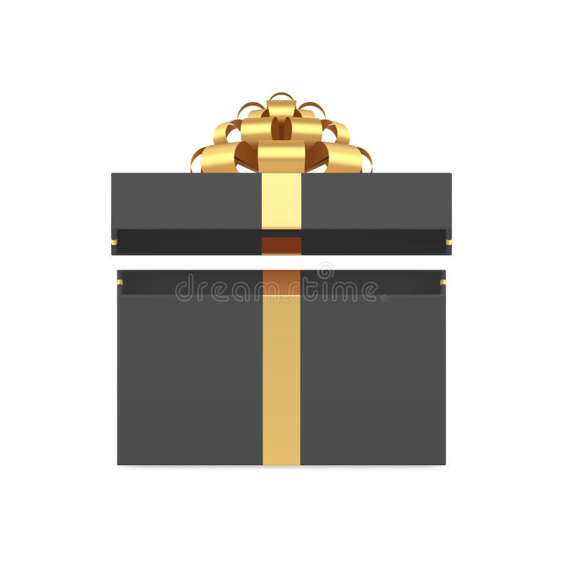 Expensive Stylish Black Rectangle Gift Box with Open Cap Realistic ...
