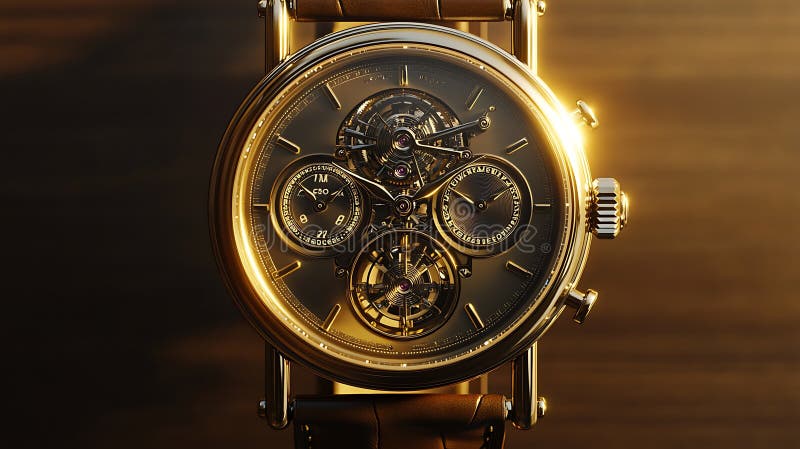 Expensive Tourbillon Watch with Multi-Dial Leather Display Stock ...