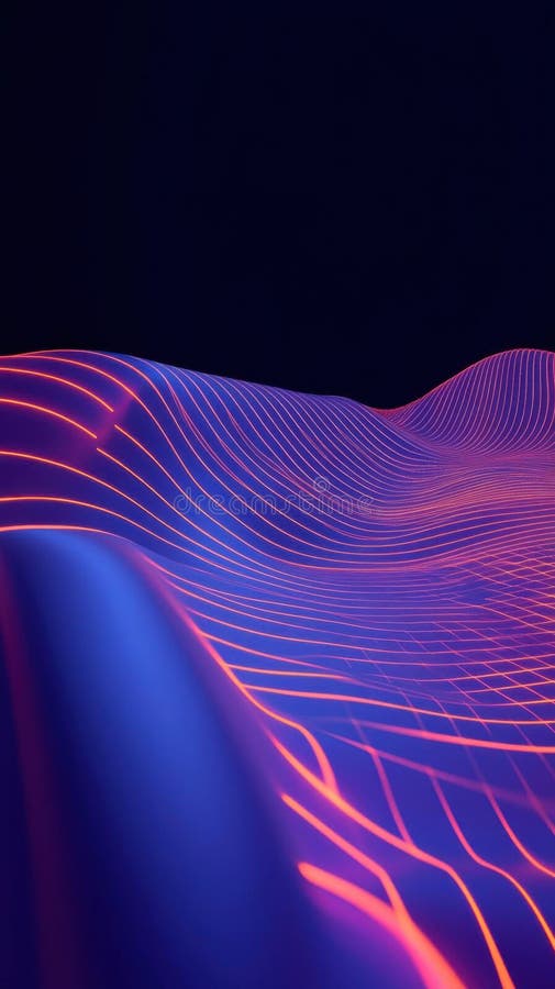 Experience Abstract Waves, Glowing Lines and Curves on Dark Background ...
