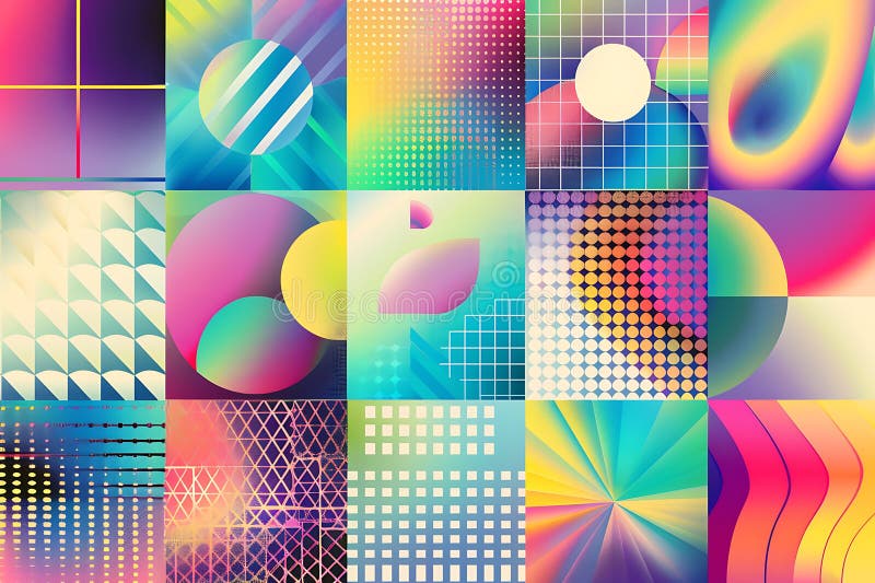 Geometric Designs and Shapes in Varied Configurations – AI Art Stock ...