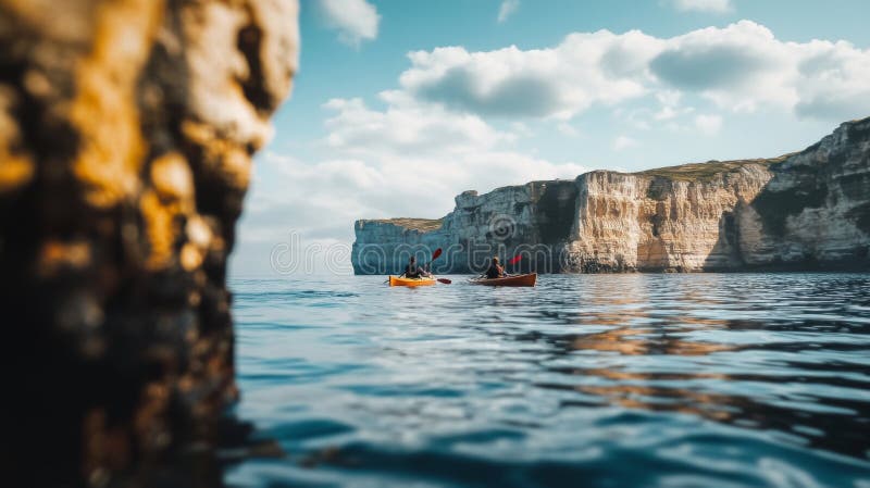A Serene Moment Captured in a Kayak. this Tranquil Scene Features a ...