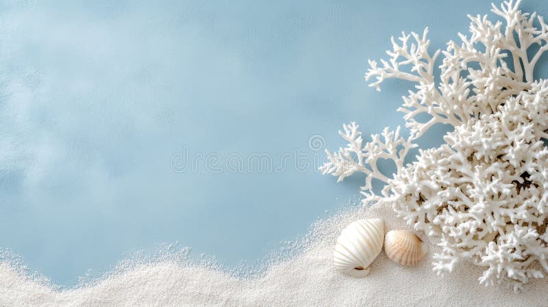 Experience a Breathtaking Beach Setup Featuring White Sand, Seashells ...