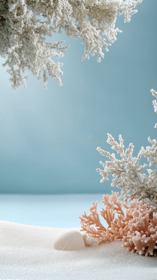 Experience a Breathtaking Beach Setup Featuring White Sand, Seashells ...