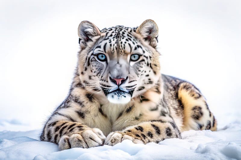 Majestic Snow Leopard in Pristine White Landscape Stunning Wildlife ...
