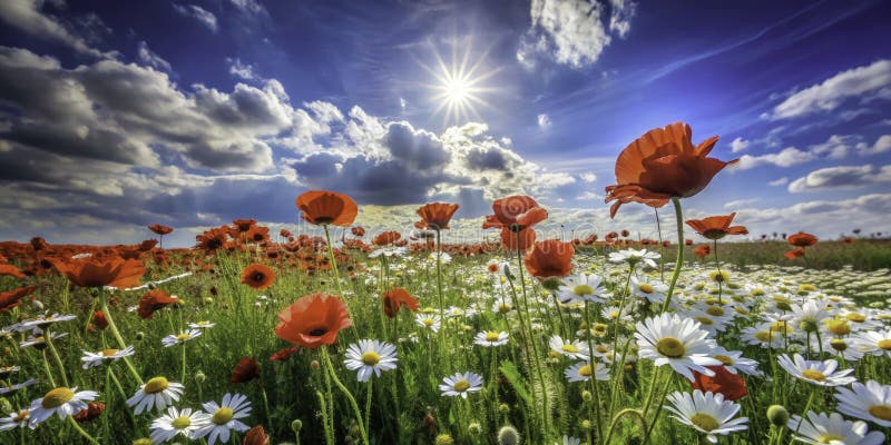 A Stunning Anamorphic Lens Perspective on a Vibrant Spring Meadow ...