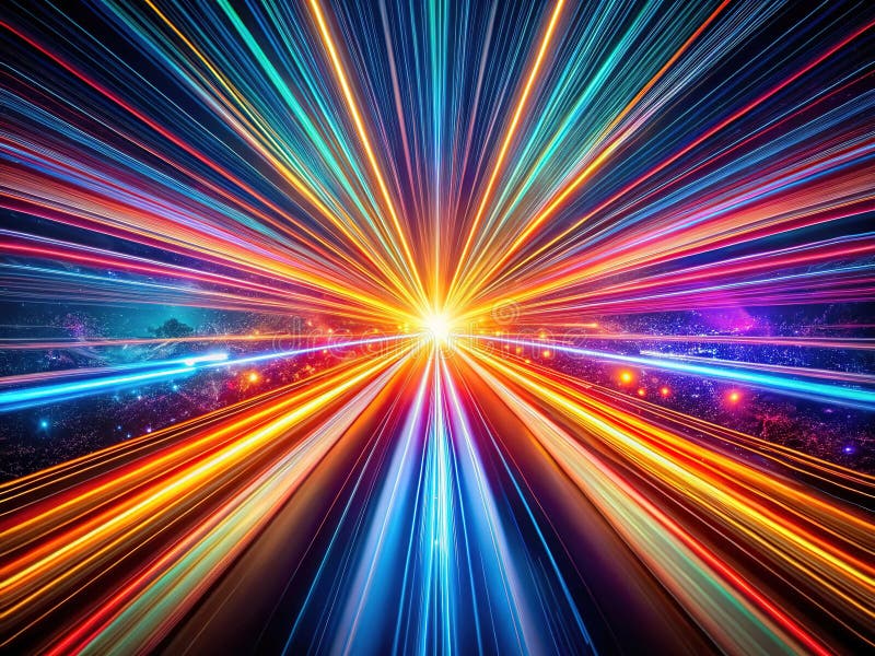 Exploding Radiance a Panoramic Digital Art Blast of Vibrant Energy ...