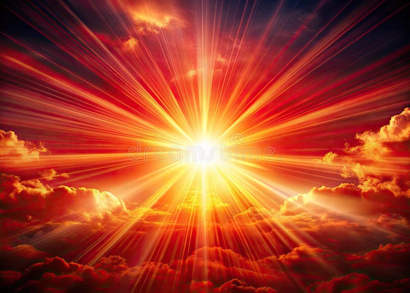 Epic Panoramic Sunset a Fiery Red Sunburst Explodes Across the Radiant Sky Stunning Wallpaper ...