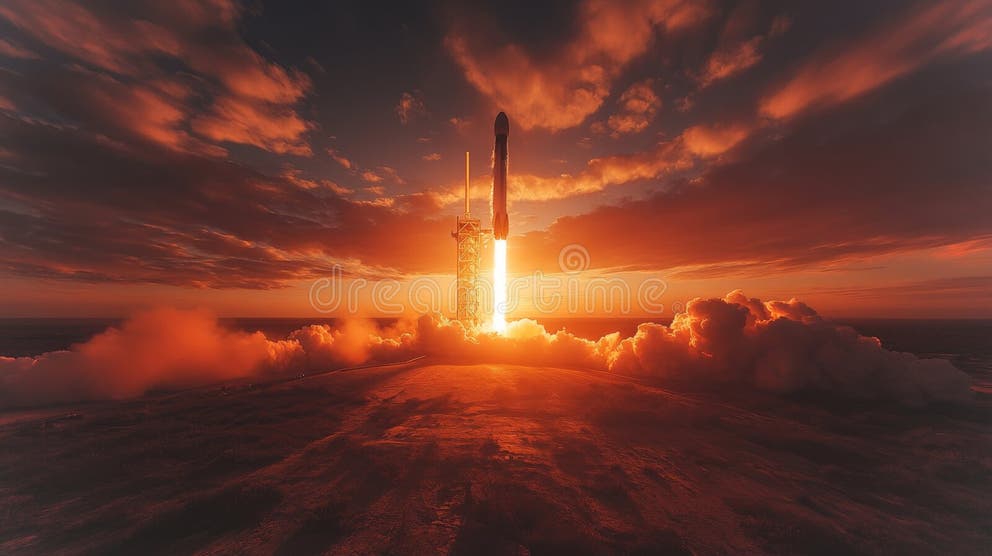 Experience the Breathtaking Launch of a Space Rocket at Dusk, Featuring ...