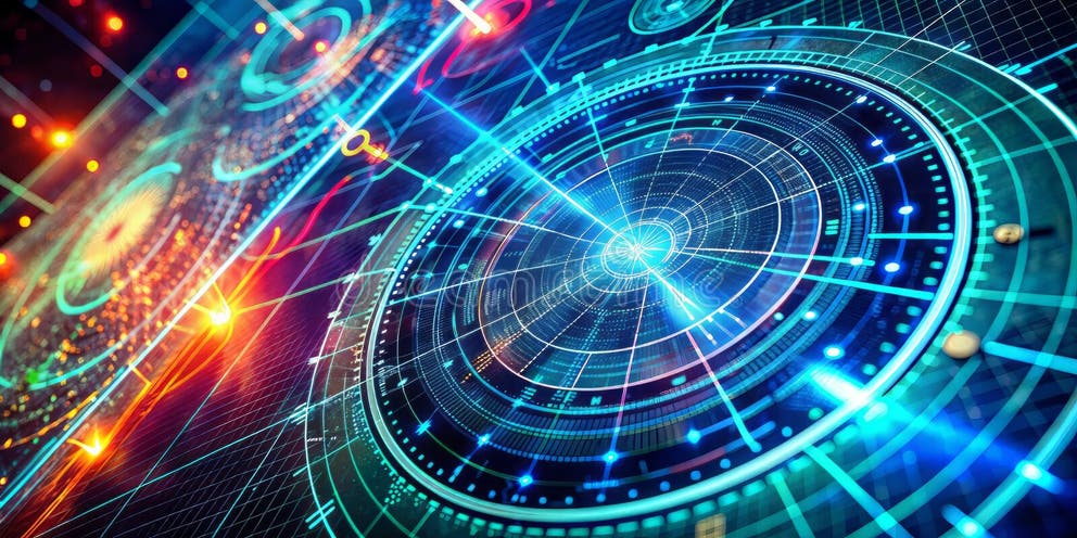Dynamic Data Streams Whirl Across Futuristic Radar Screen a Glimpse ...