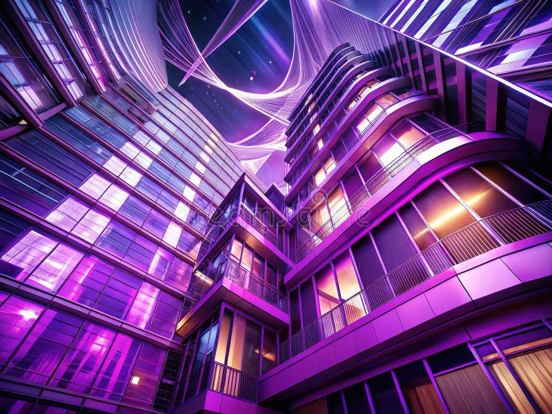 Dynamic Purple Architectural Animation a Stunning Abstract Background ...