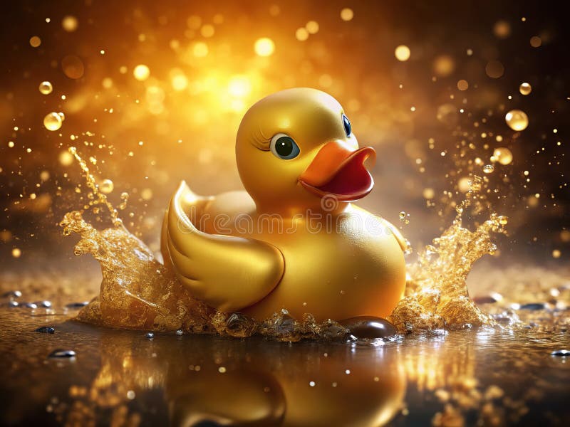 Stunning Golden Reflection Rubber Splash a Vibrant TopDown Flat Lay ...