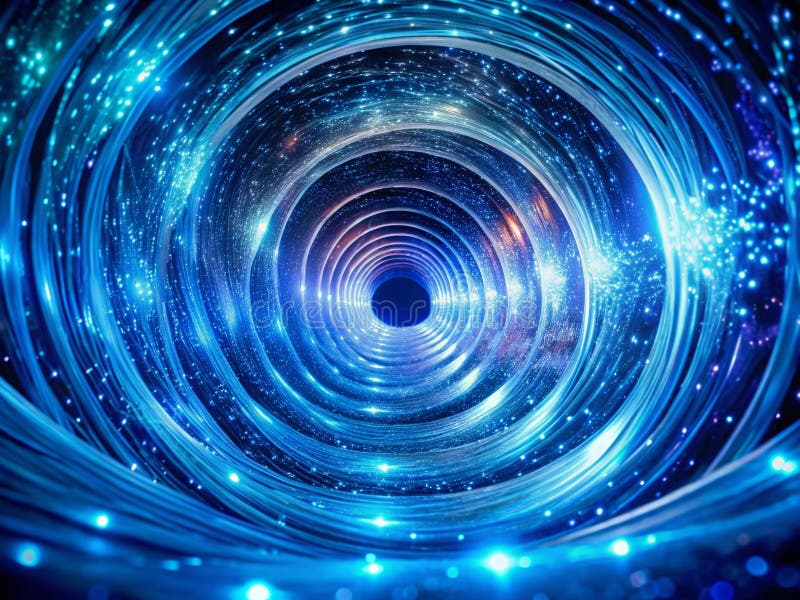 Enthralling Blue Light Vortex Tunnel a Double Exposure Masterpiece of ...