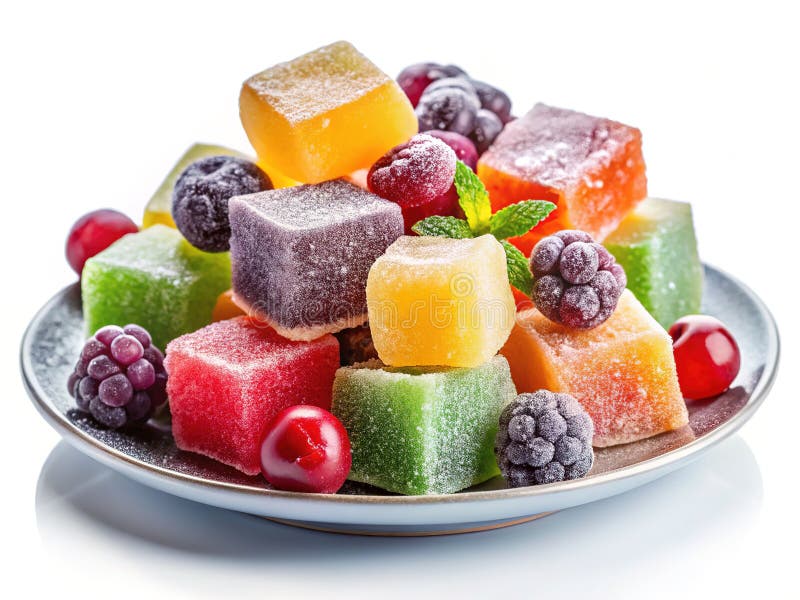 Vibrant Frozen Fruit Cubes a Stunning Visual Feast of Freshness and ...