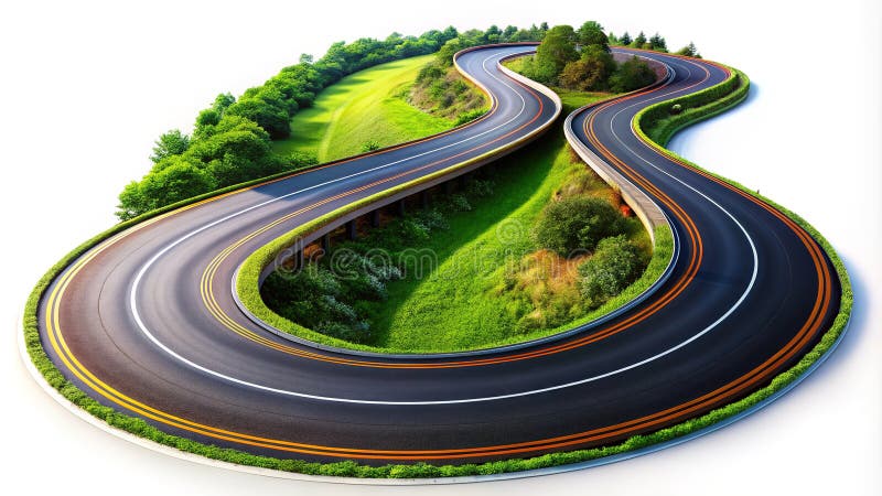 A Smooth Abstract Winding Road a Contemporary Illustration of a Modern ...