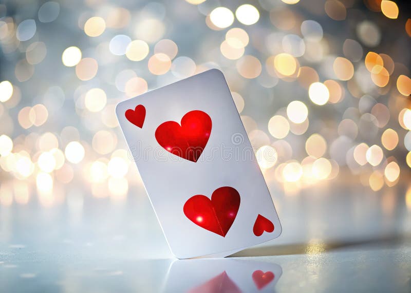 Stunning Red Hearts Playing Card Bokeh Effect AIGenerated Art for ...