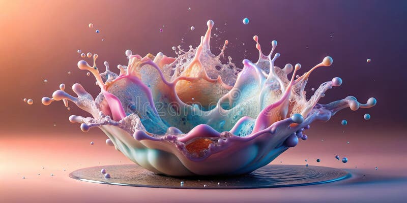 A Stunning Abstract Splash of Pink Lavender Plaster on Glass Capturing ...