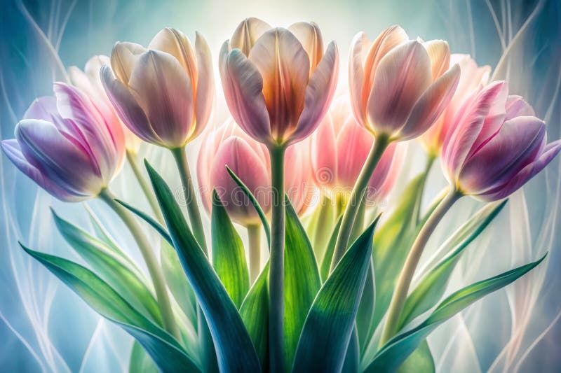 Enchanted Tulip Bouquet: an X-Ray Botanical Tilt-Shift Vision Capturing ...