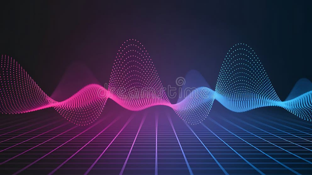 Vibrant Pink and Blue Digital Wave Pattern in Abstract Visualization ...