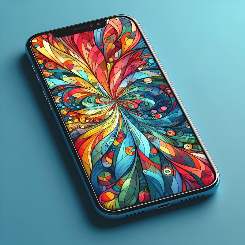 Stunning Display: Mobile Phone Screen Beauty, Generative AI. Stock ...